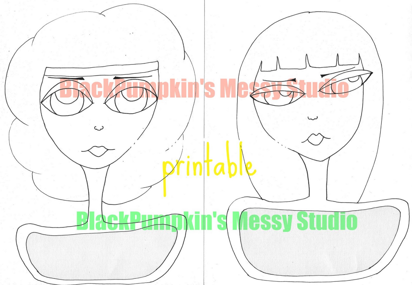 Kai-Zen Doodles: Printable Ladies Journaling Spots & FREEBIE