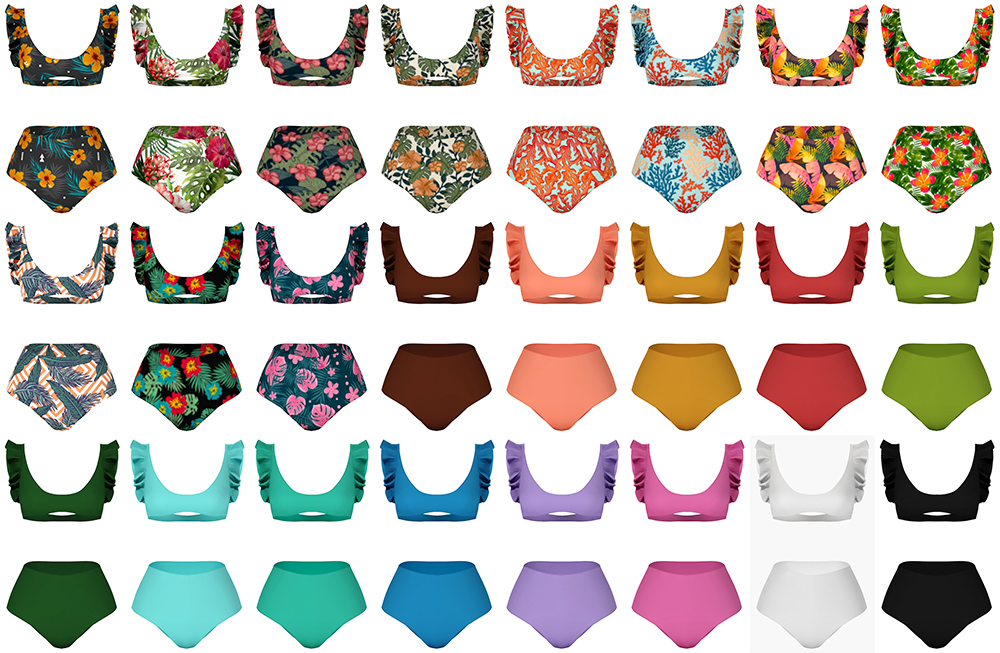 Sims 4 cc: Swimsuit with ruffle top