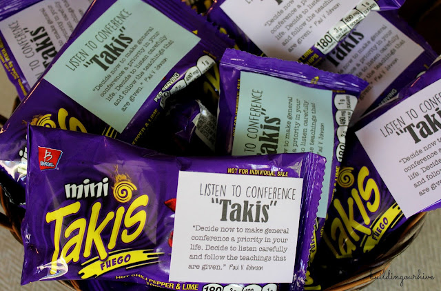 Building Our Hive: Listen to General Conference "Takis" Printable