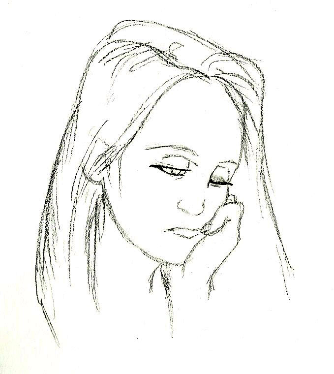 Ivan's sketches: Bored Girl and Chip Guy