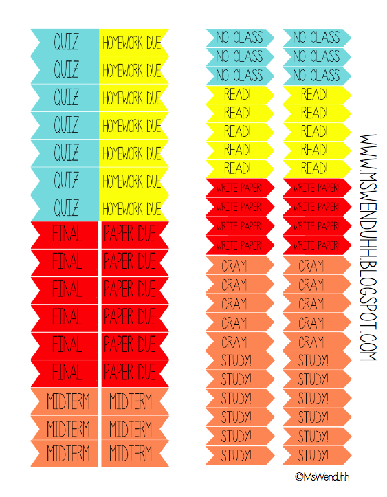 Free College Planner Printables + Stickers | MsWenduhh | Bloglovin’