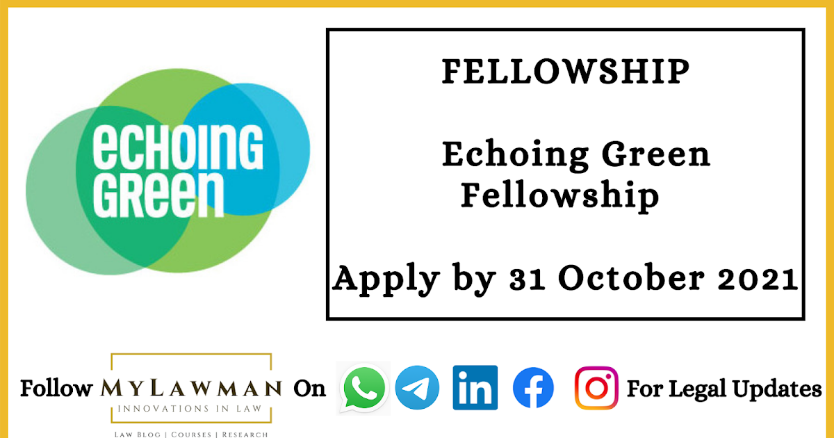 [Fellowship] Echoing Green Fellowship [Apply by 31 October 2021]