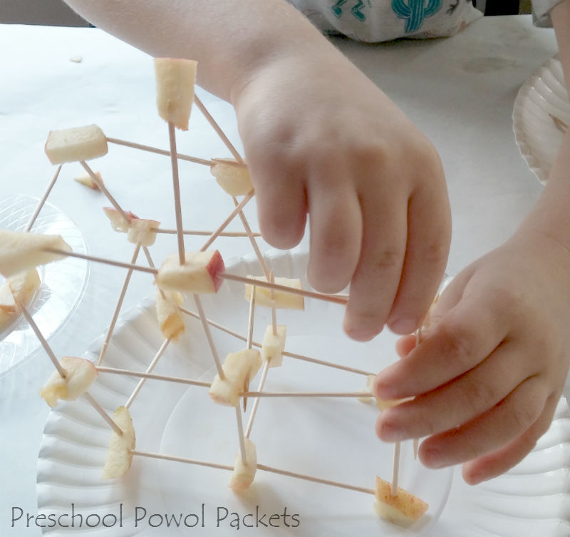 Apple Toothpick Tower Challenge! | Preschool Powol Packets