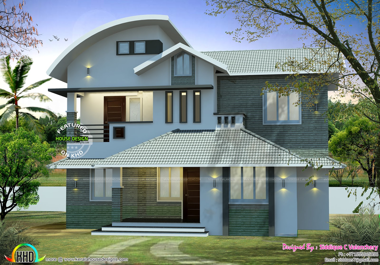 2280 sq-ft home by Siddique C - Kerala Home Design and Floor Plans - 9K ...