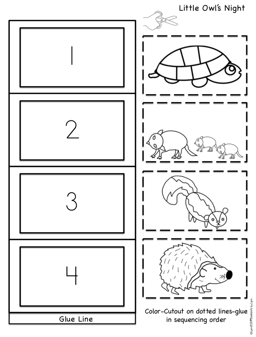 LITTLE OWL'S NIGHT SEQUENCING BOOK CRAFT ~ Book Units by Lynn