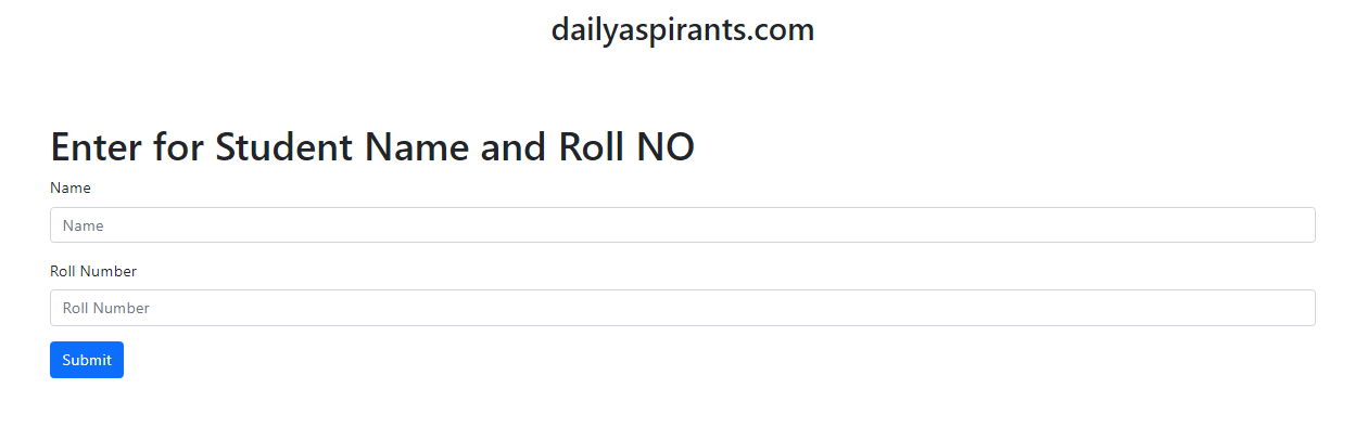 PHP program to show student info name and roll number with mysql
