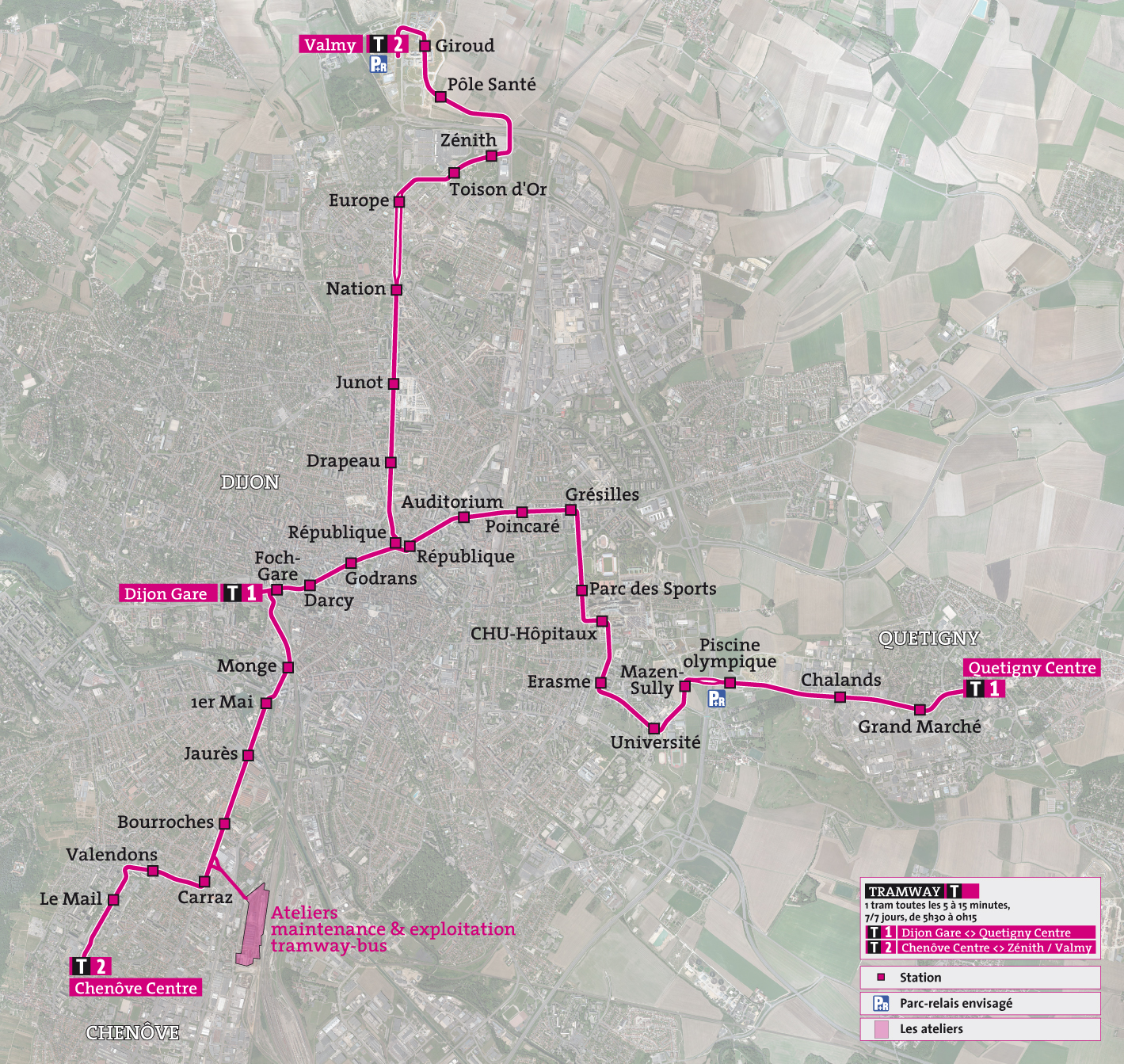 Dijon Tram Map Rome