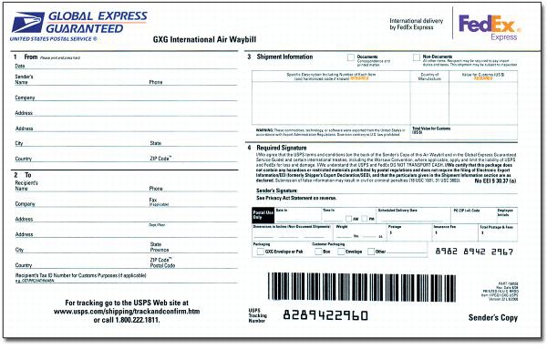 Usps Waybill - Invoice Template