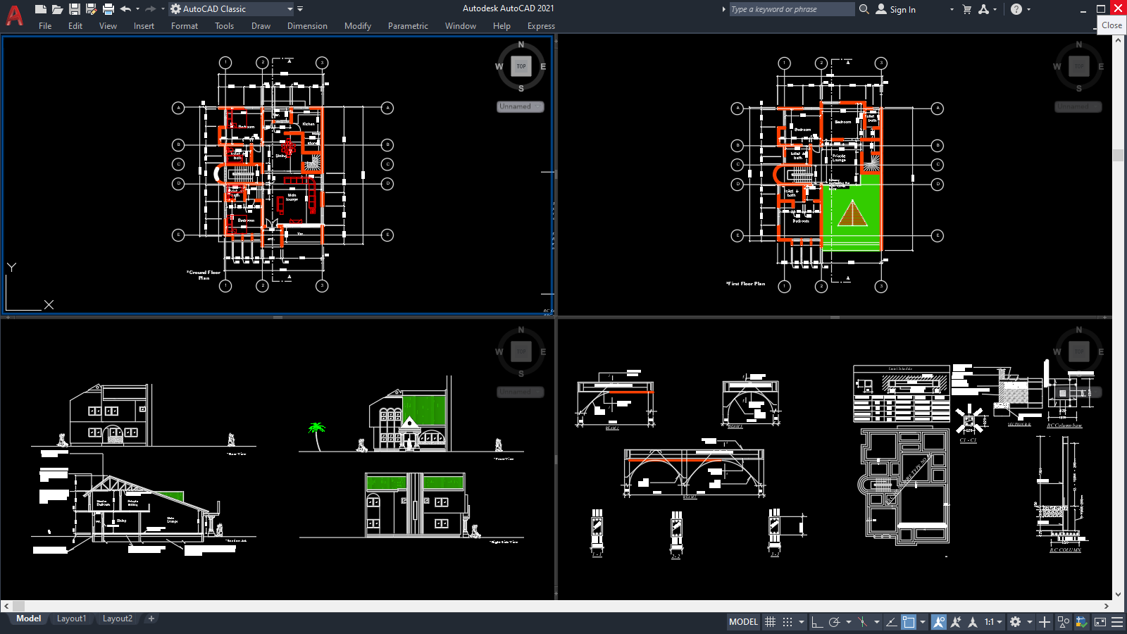 House Design 5 Bedrooms [DWG]