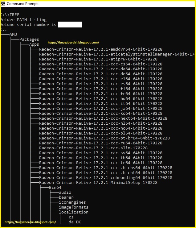 Perintah CMD ( TREE ) : Cara menampilkan struktur direktori dan ...