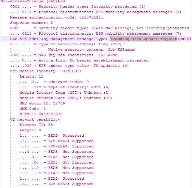 How LTE Stuff Works?: LTE: Tracking Area Update Request