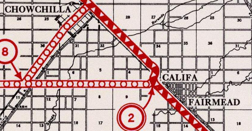 Former US Route 99 in the Chowchilla Area