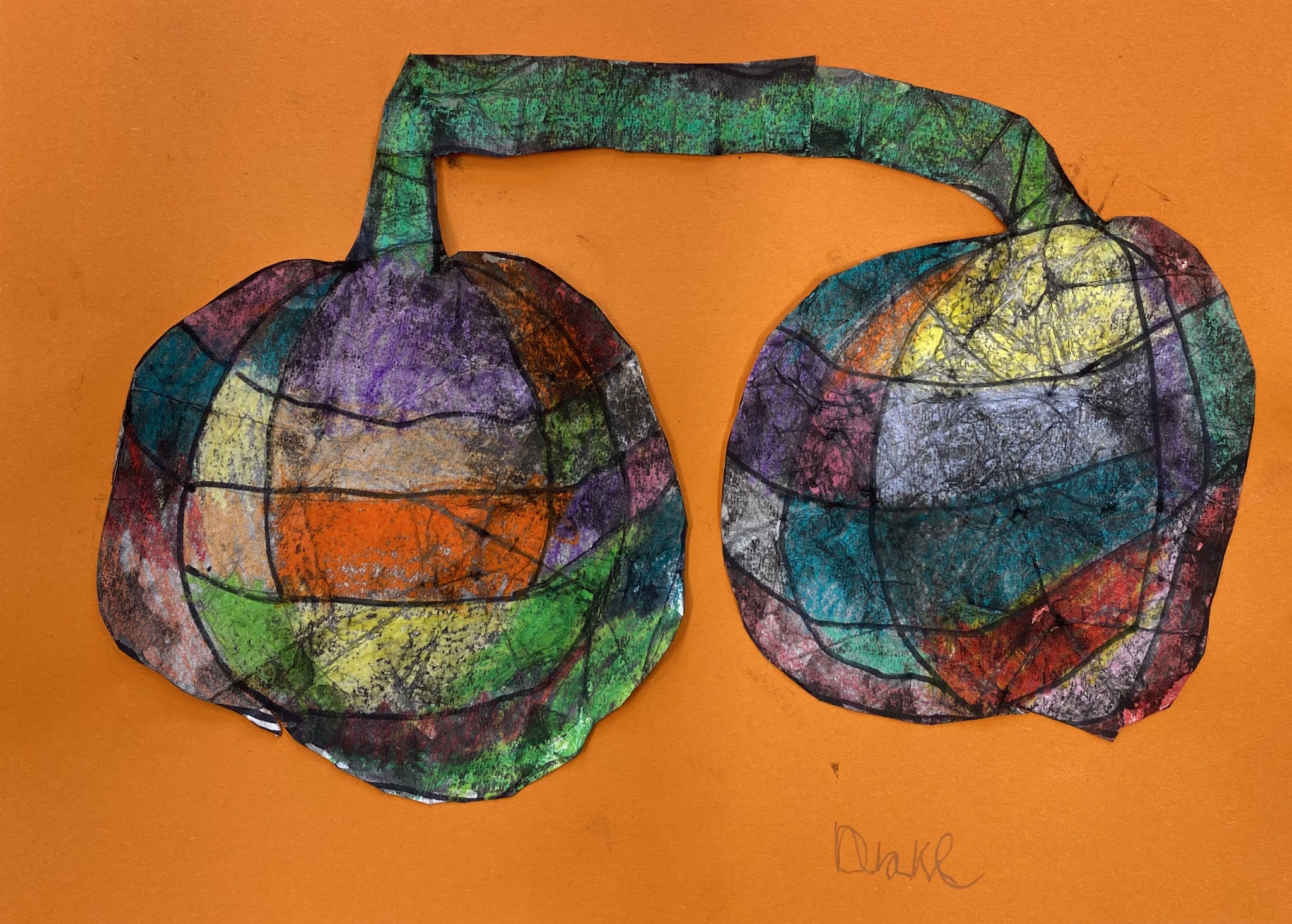 Art Room Britt: Mixed Media Batik Autumn Vegetable Patch