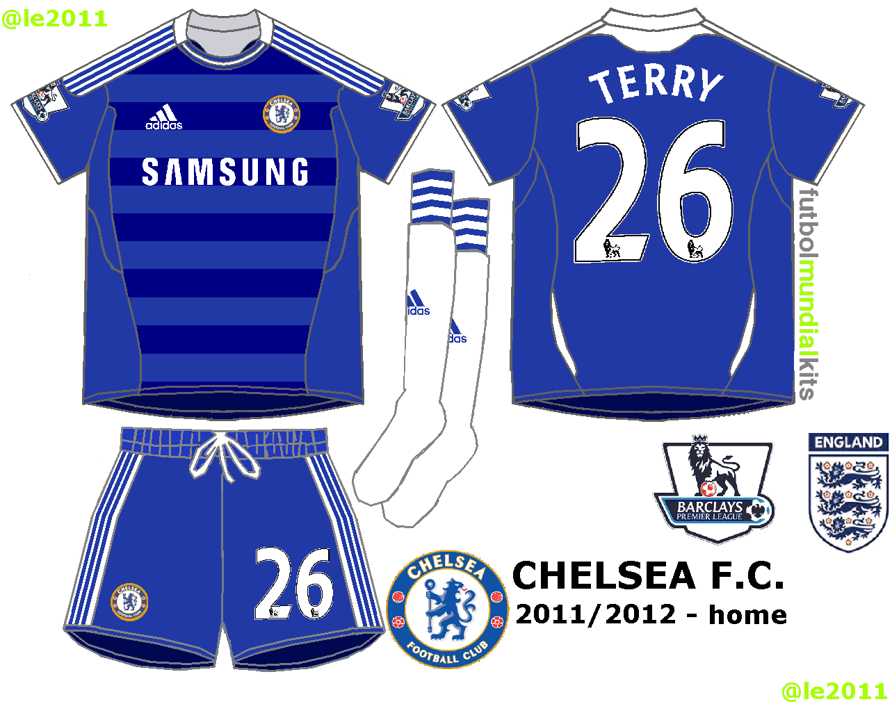 Fútbol Mundial Kits - Uruguay: Chelsea F. C. - 2011/2012 (home, away y ...