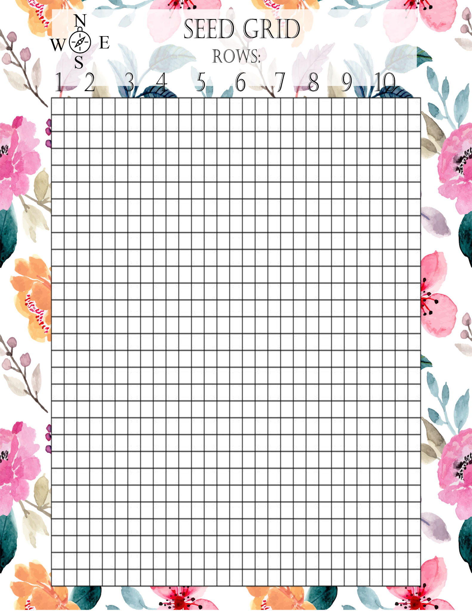 Our Hopeful Home: Free Seed Grid Printable and Seed Planting Chart Ideas