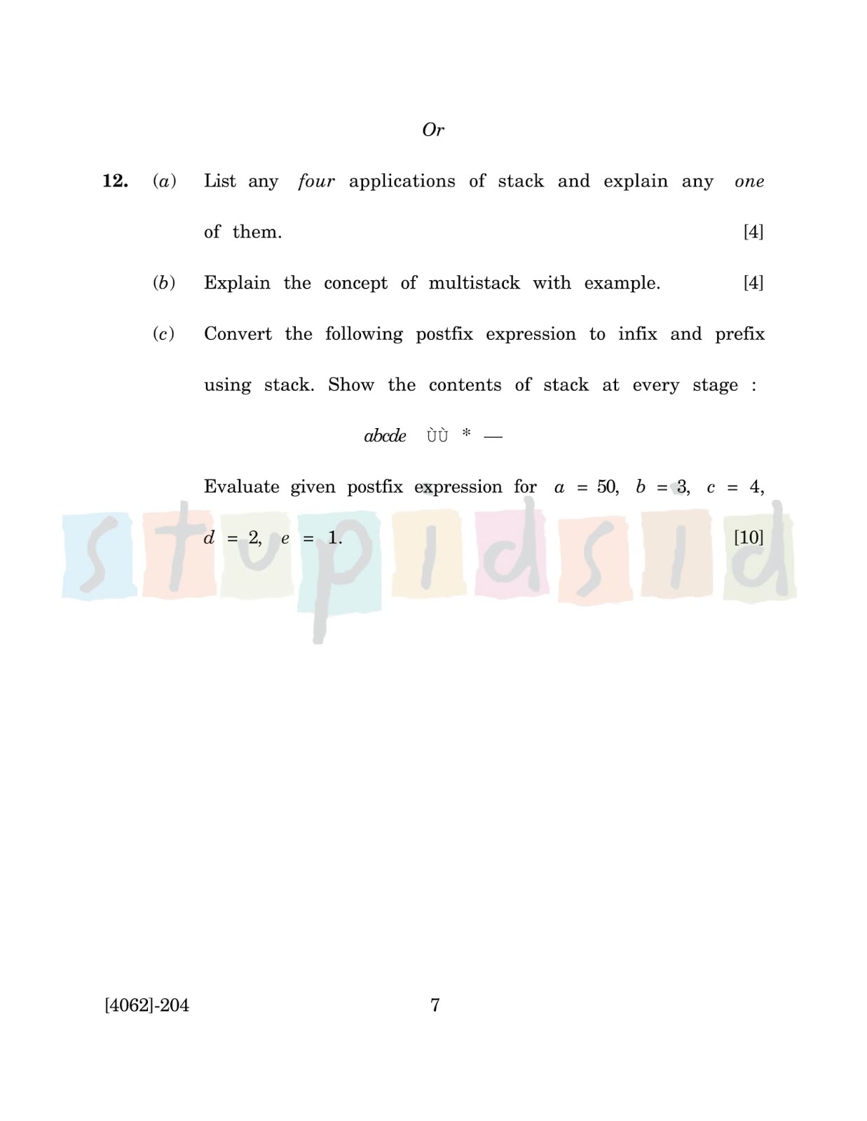 Deepalijawale Dsa Question Paper