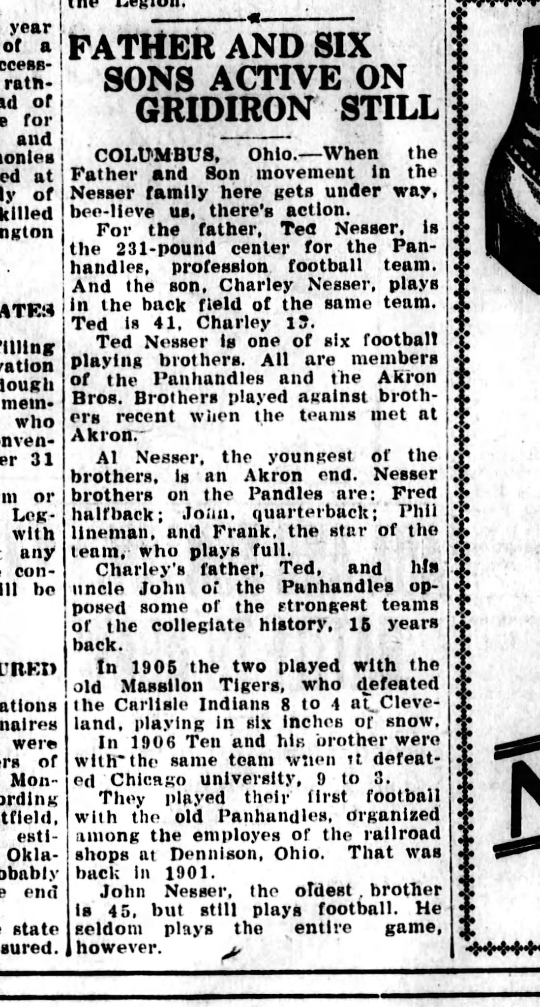 Pro Football Journal: 100th Anniversary: Ted & Charles Nesser—NFL's ...