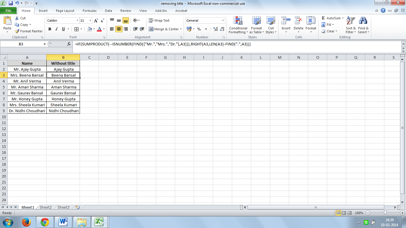 Stepping Forward To Learn Excel Daily Removing Title From Names stepping-forward-to-learn-excel-daily-removing-title-from-names