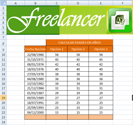 Calcular la Edad con Excel | Diferencia en Años de Dos Fechas ...
