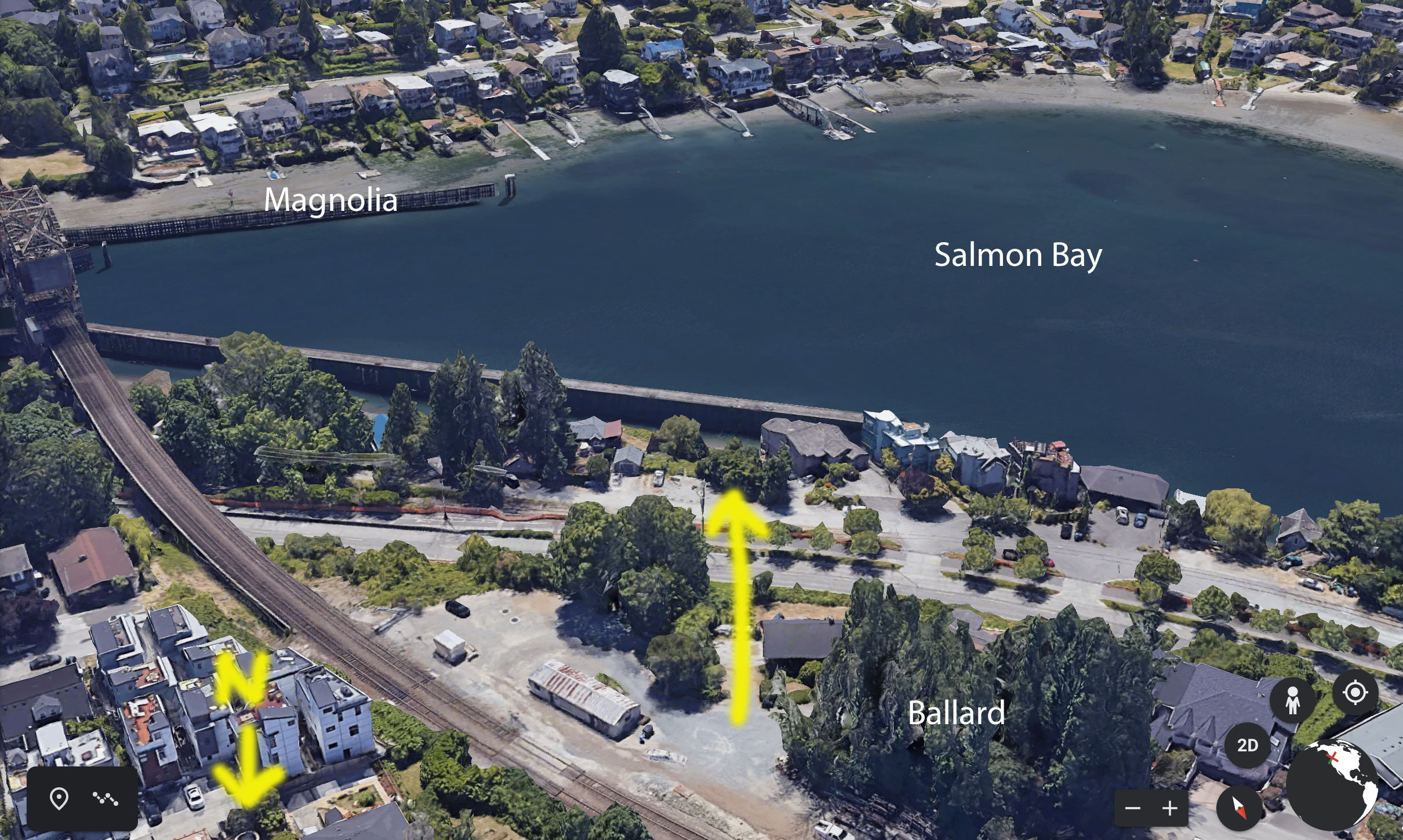 Washington Shorelines Now and Then: Ballard Boat Works 1905 and Present