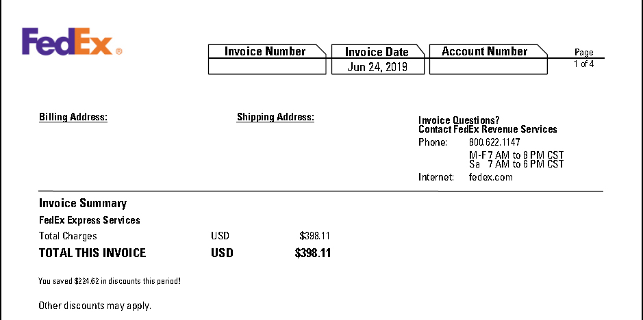 Fedex Invoice - Invoice Template