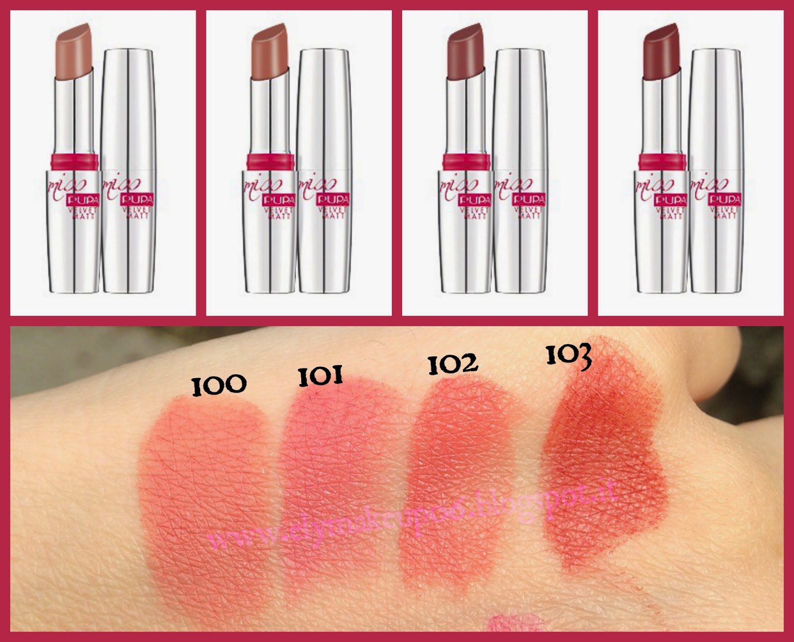 ElyMakeup: Swatch collezione Velvet Matt: Vamp! Cream Eyeshadow,Mascara ...