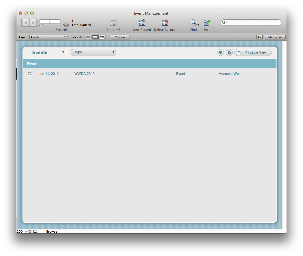 The Mac Office: Event Management: FileMaker Pro 12 Starter Solution