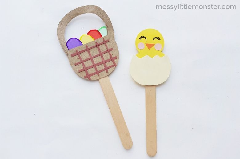 Easter Stick Puppets Craft - - Messy Little Monster