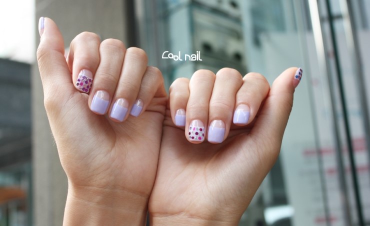 MagazinePAPA: LIght purple with spangles, gel nail, deep french gel ...