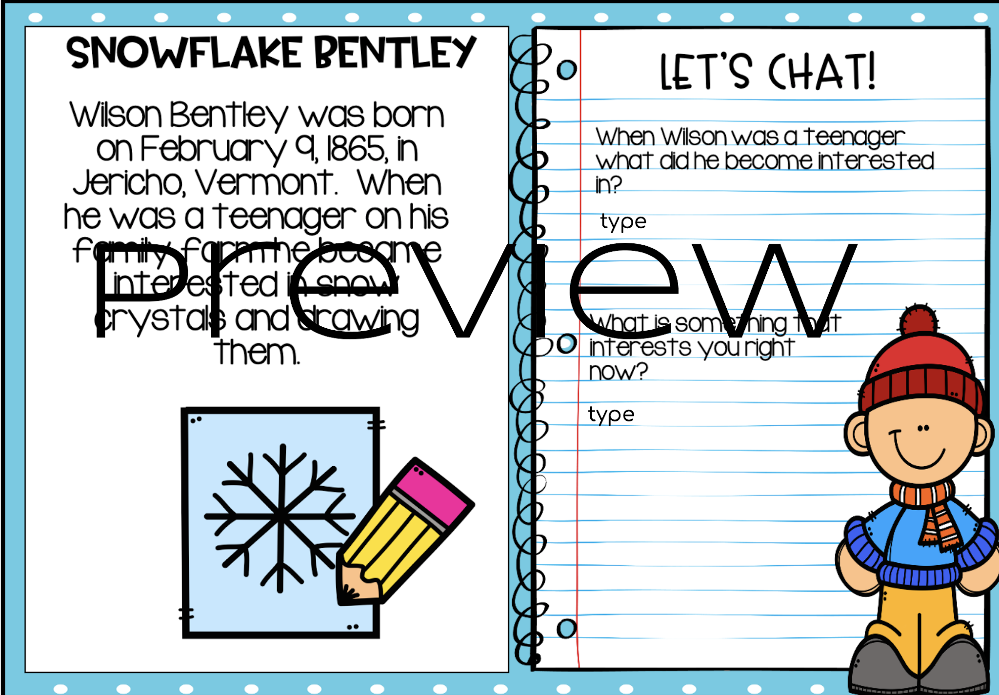 1st Grade Hip Hip Hooray!: Snowflakes...Informational Text ...Snowflake ...