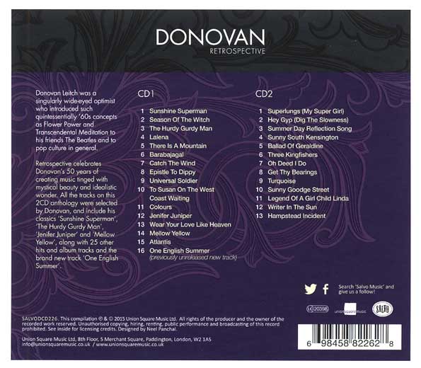 ENTRE MUSICA: DONOVAN - Retrospective (2 CDs)