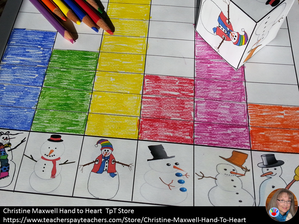 Hand to Heart : Winter Snowman Roll and Graph Using Cube Kleenex Box or ...