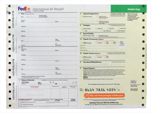 Waybill Fedex - Invoice Template