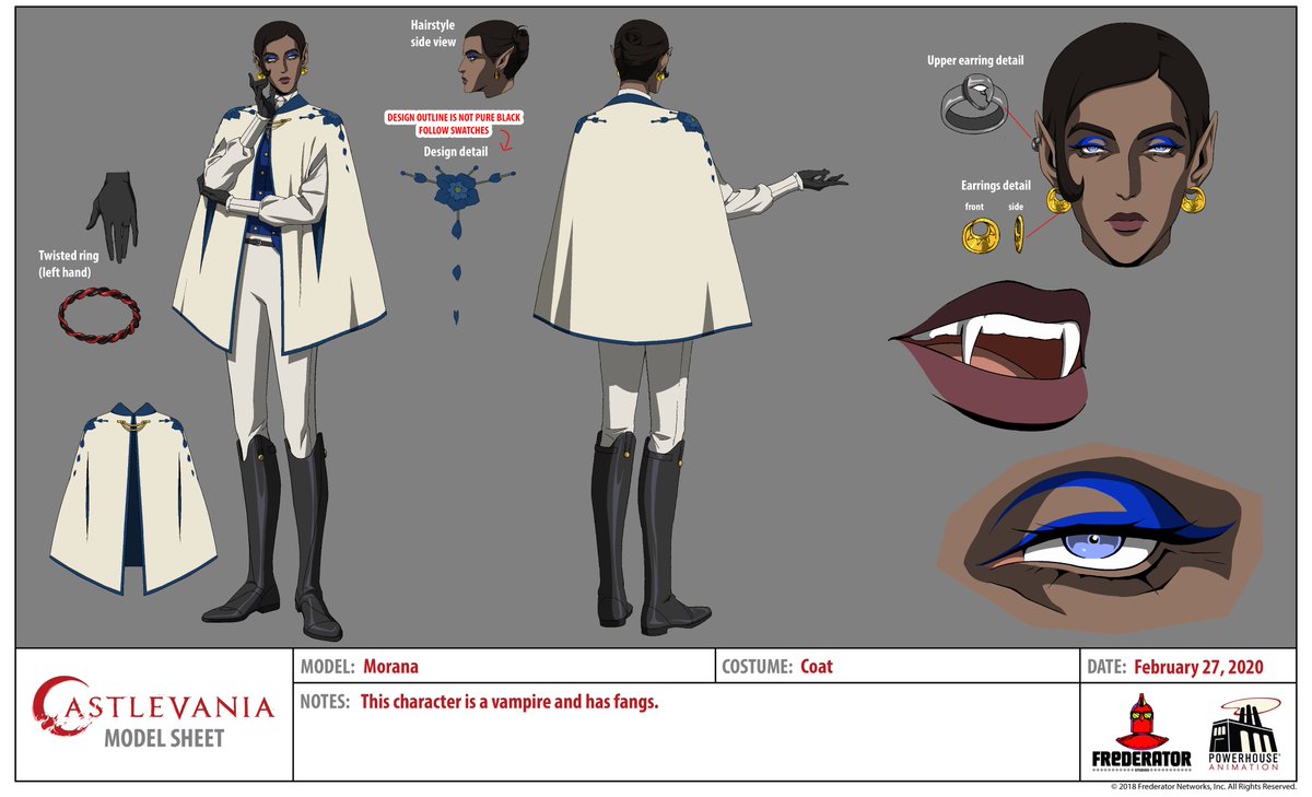 Castlevania season 4 high resolution character design sheets.