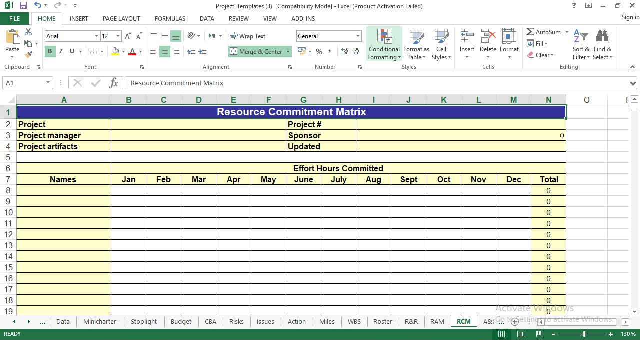 Project Management Template Excel