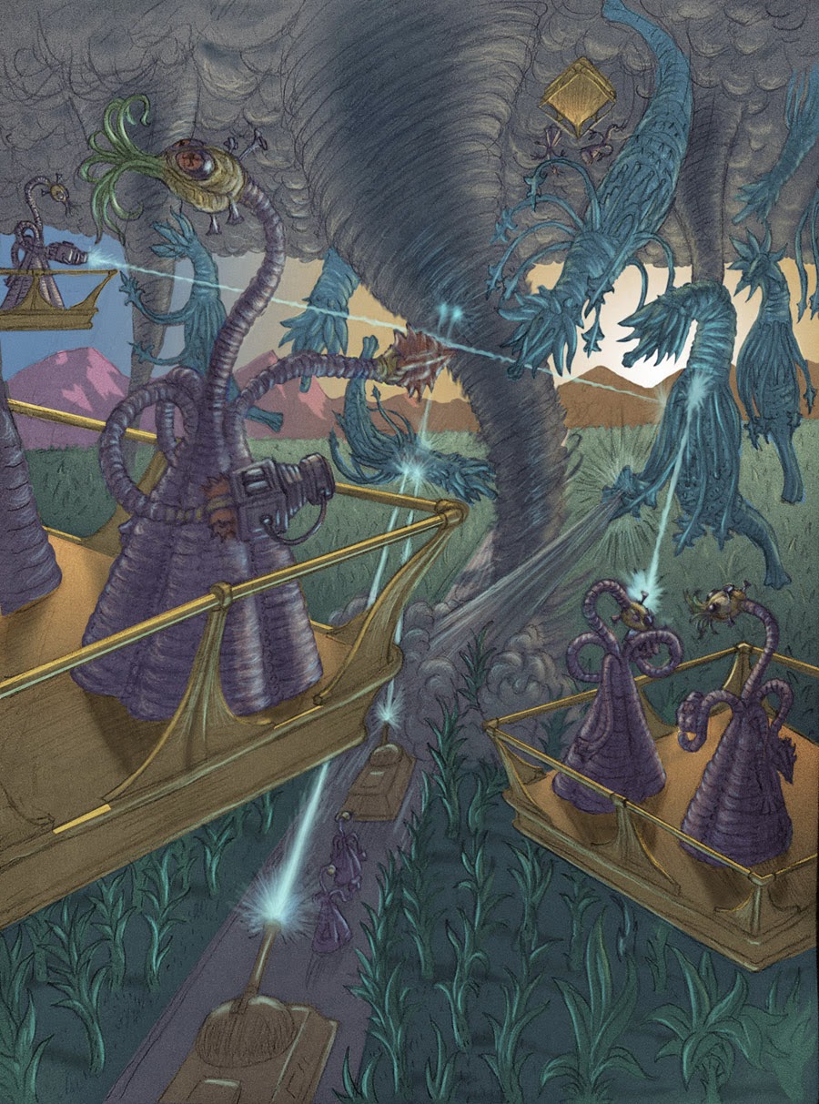 My Vain Doodles: Yithians battling Flying Polyps