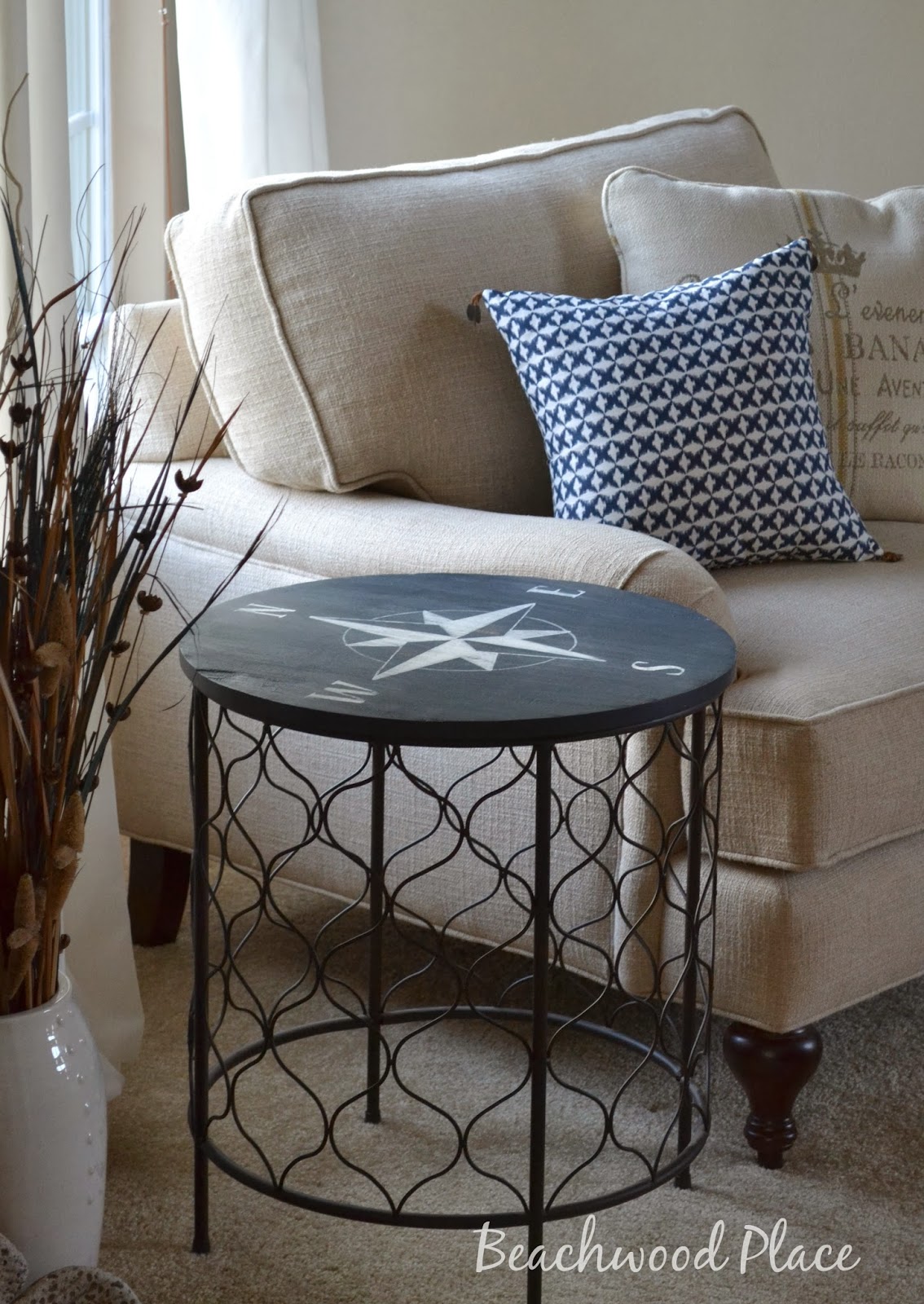 Beachwood Place: DIY Coastal Compass Table