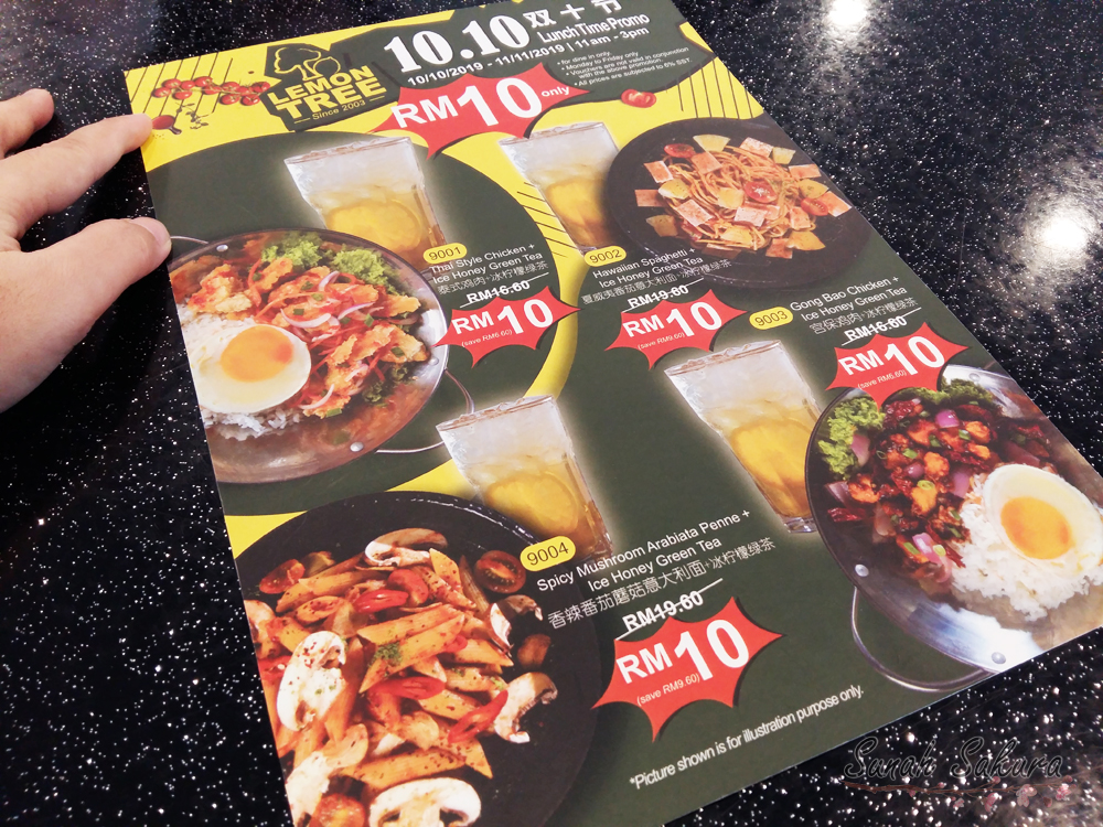 Promosi Set Lunch RM10 Restoran Lemon Tree Sekitar Johor