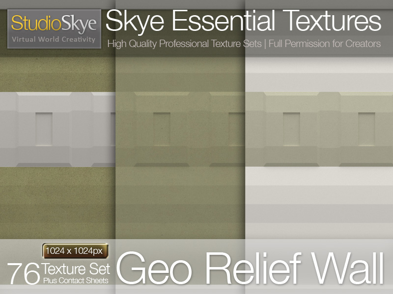 Textures for Second Life: Geometric Relief Wall Textures