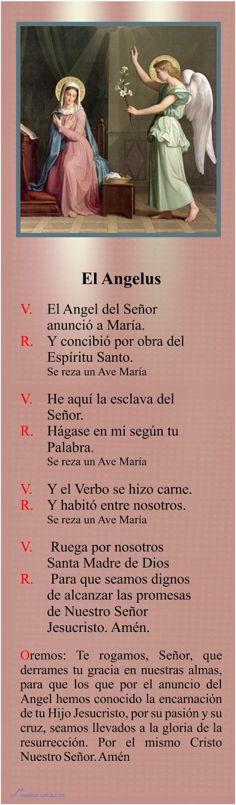 TARJETAS Y ORACIONES CATOLICAS: ANGELUS