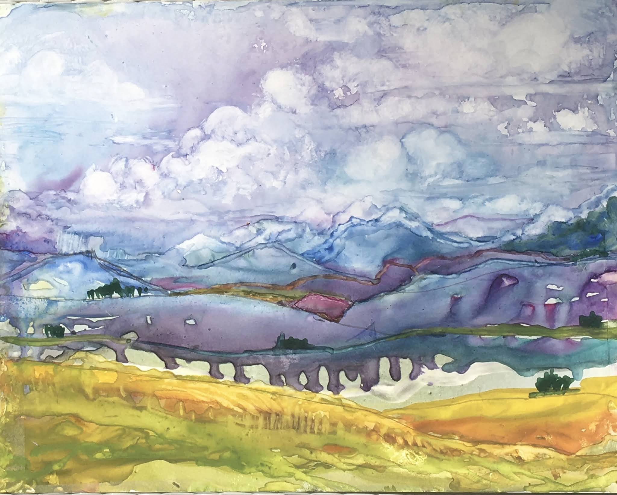 Watercolor Artists International: Colorado Landscape, Original ...