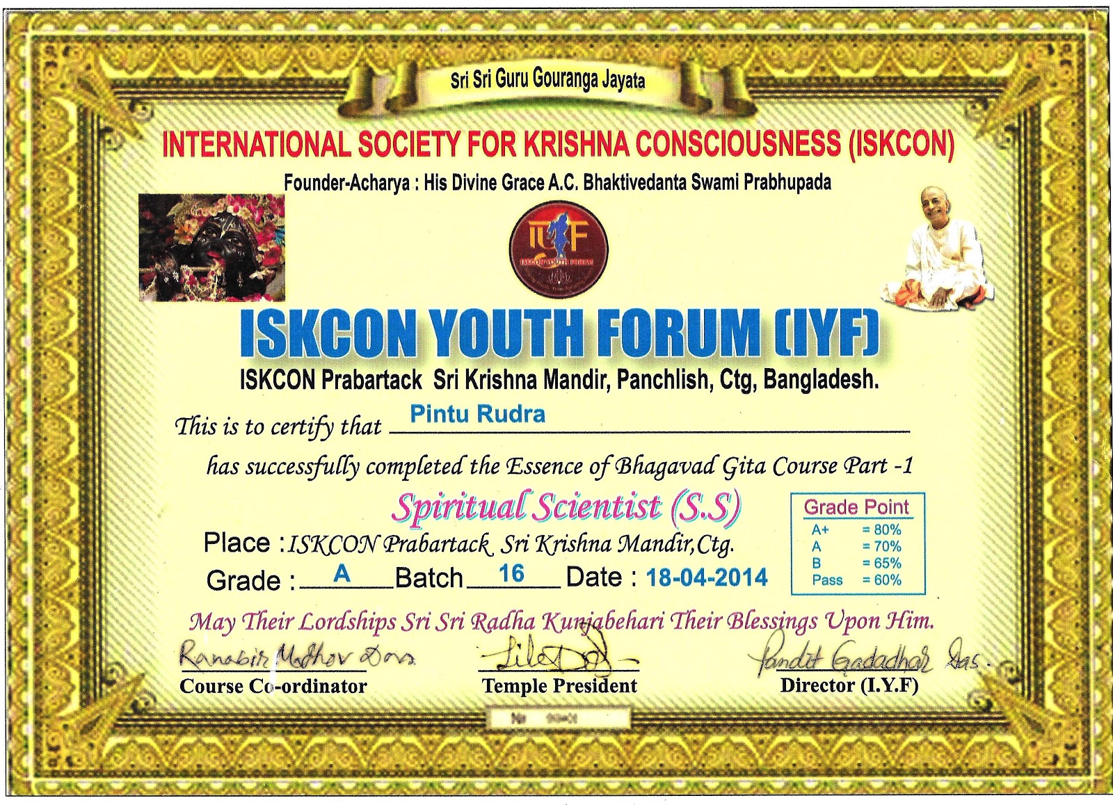 JOB APPLICATION SUBMISSION LOOKING FOR GOOD FUTURE: ISKCON YOUTH FORUM ...