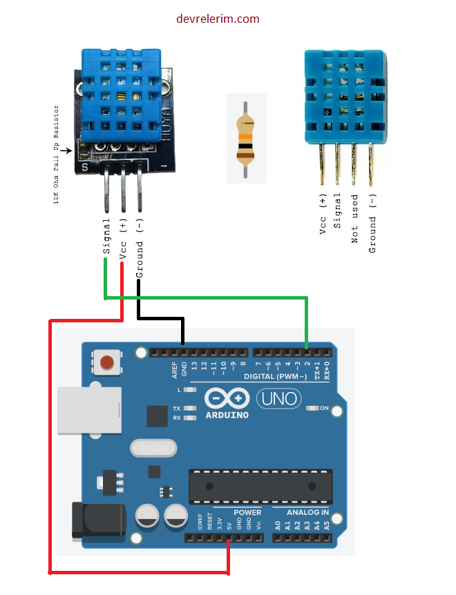 Arduino DHT11 Kullanımı - Arduino Kod - Arduino Termometre yapımı