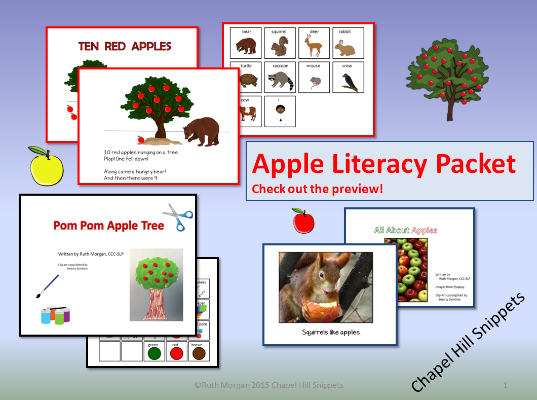 Chapel Hill Snippets: Apples Literacy/Activity Packet