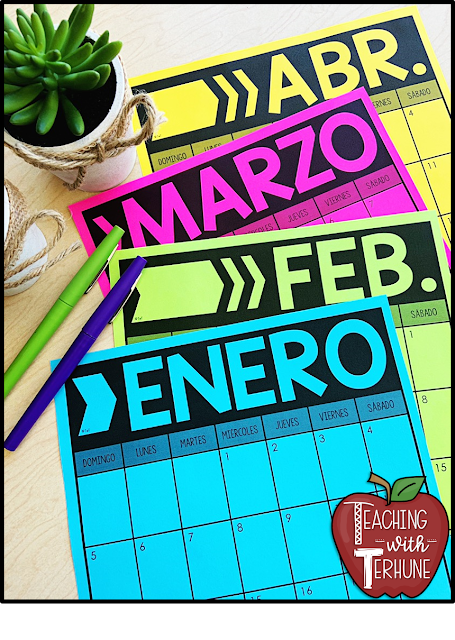 Teaching With Terhune: EDITABLE MONTHLY CLASSROOM CALENDARS