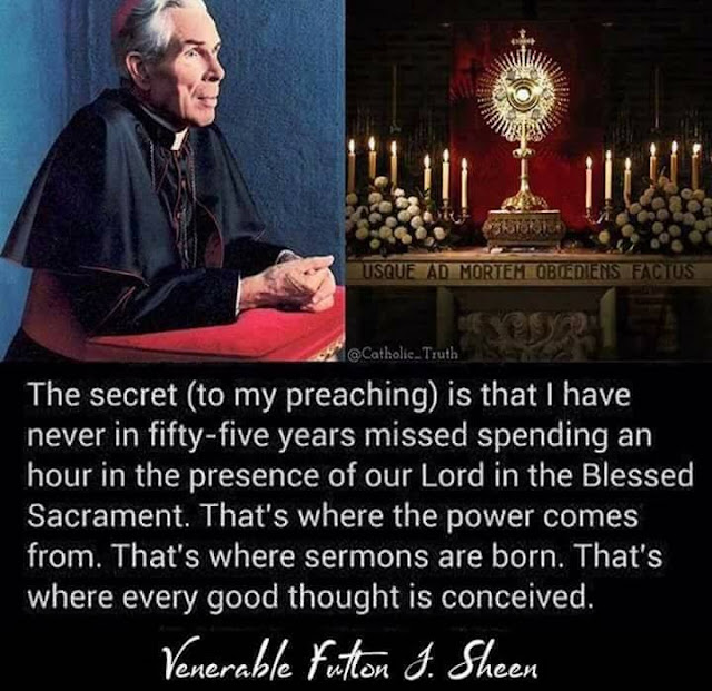 Quote to SHARE by Archbishop Fulton J. Sheen "The secret (to my ...