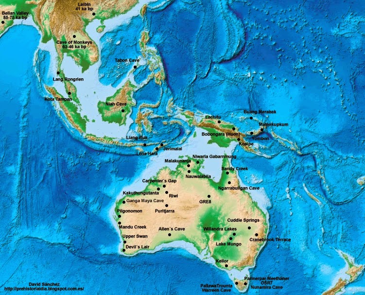 La primera colonización de Sahul (Australia, Tasmania y Nueva Guinea ...