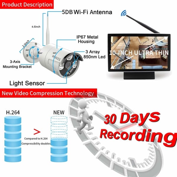 Review OOSSXX 1080P Outdoor Wireless Security Camera 2020