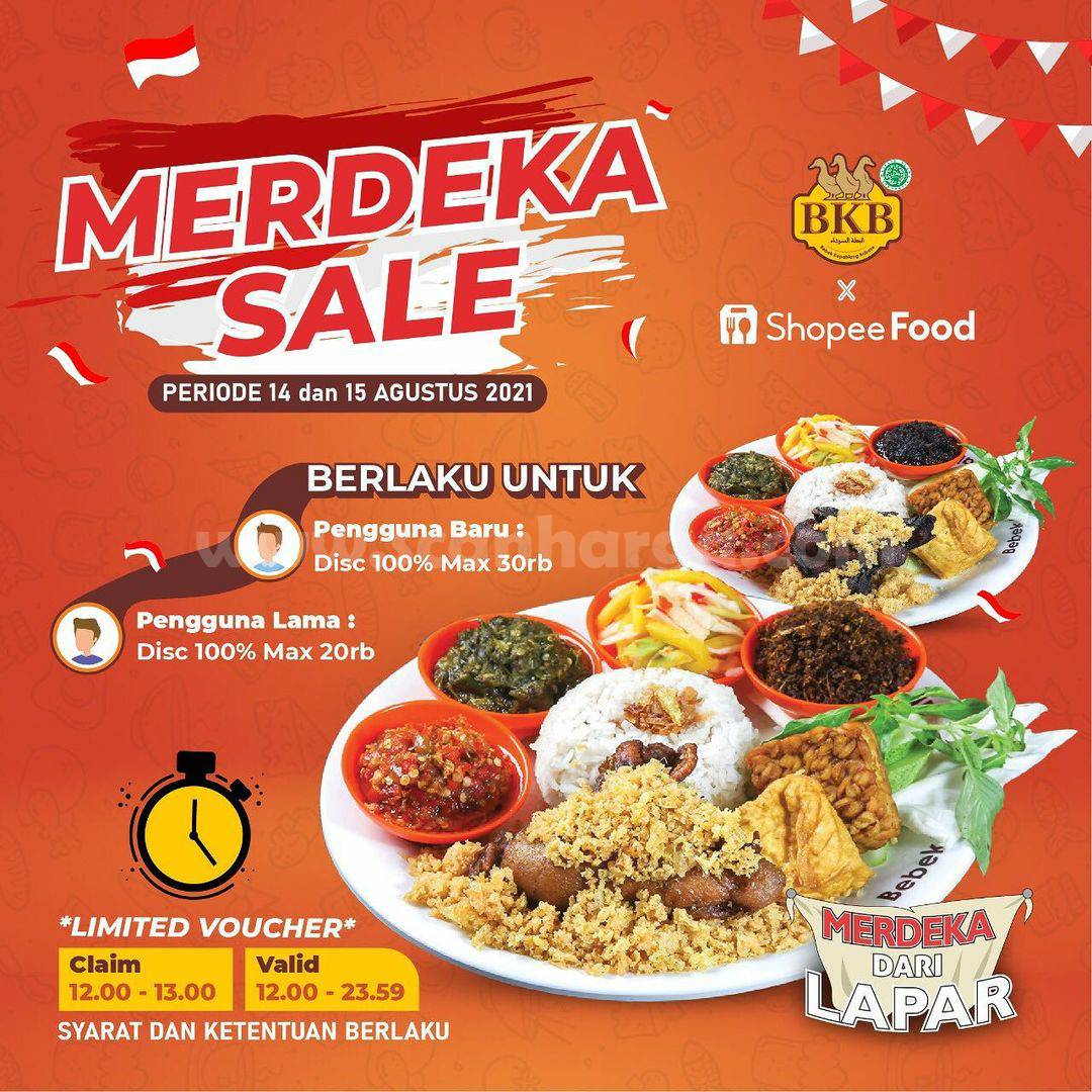 BEBEK BKB Promo MERDEKA SALE - Diskon 100% via ShopeeFood - scanharga