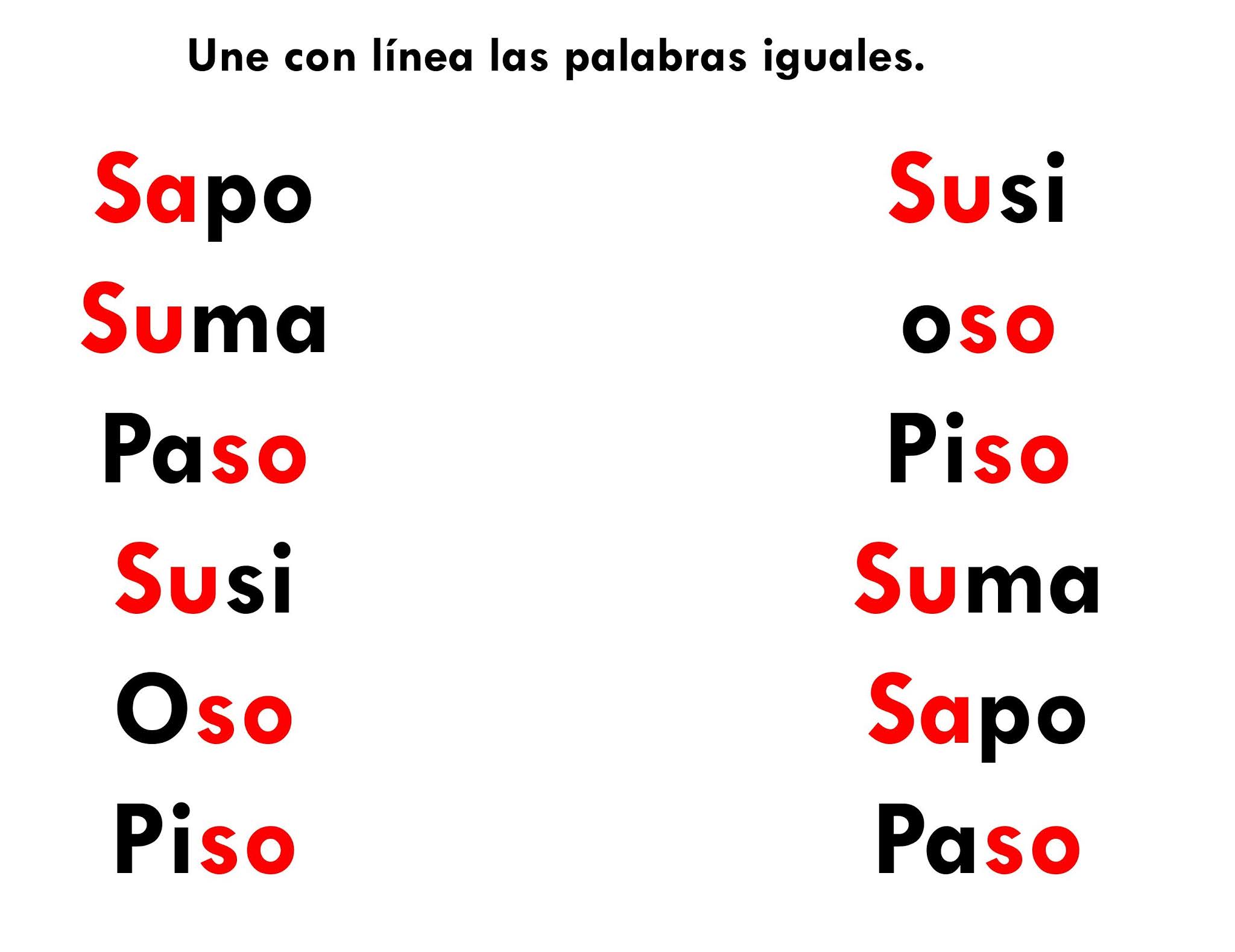 Actividades y fichas: Actividades letra S para preescolar